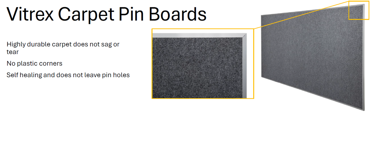 Vitrex Carpet Pinboard Various Sizes & Colours – The Whiteboard Shop