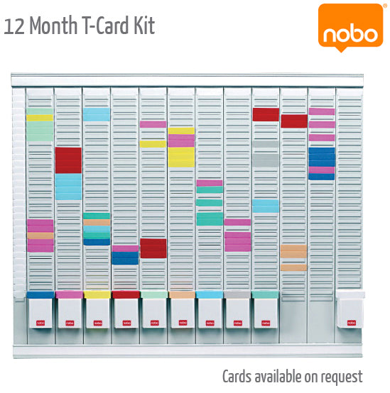 Nobo 12 Month T Card Kit – The Whiteboard Shop