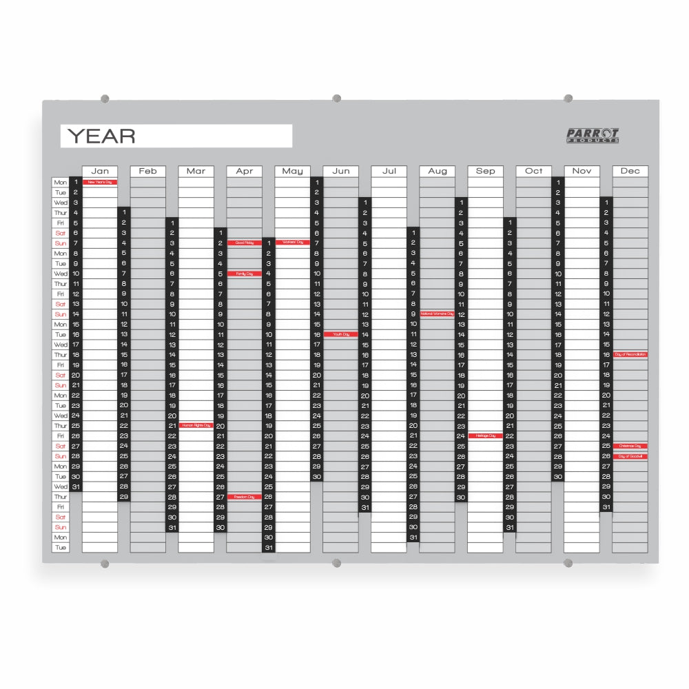 Year Planner Glass Non-Magnetic 1200 x 900mm – The Whiteboard Shop