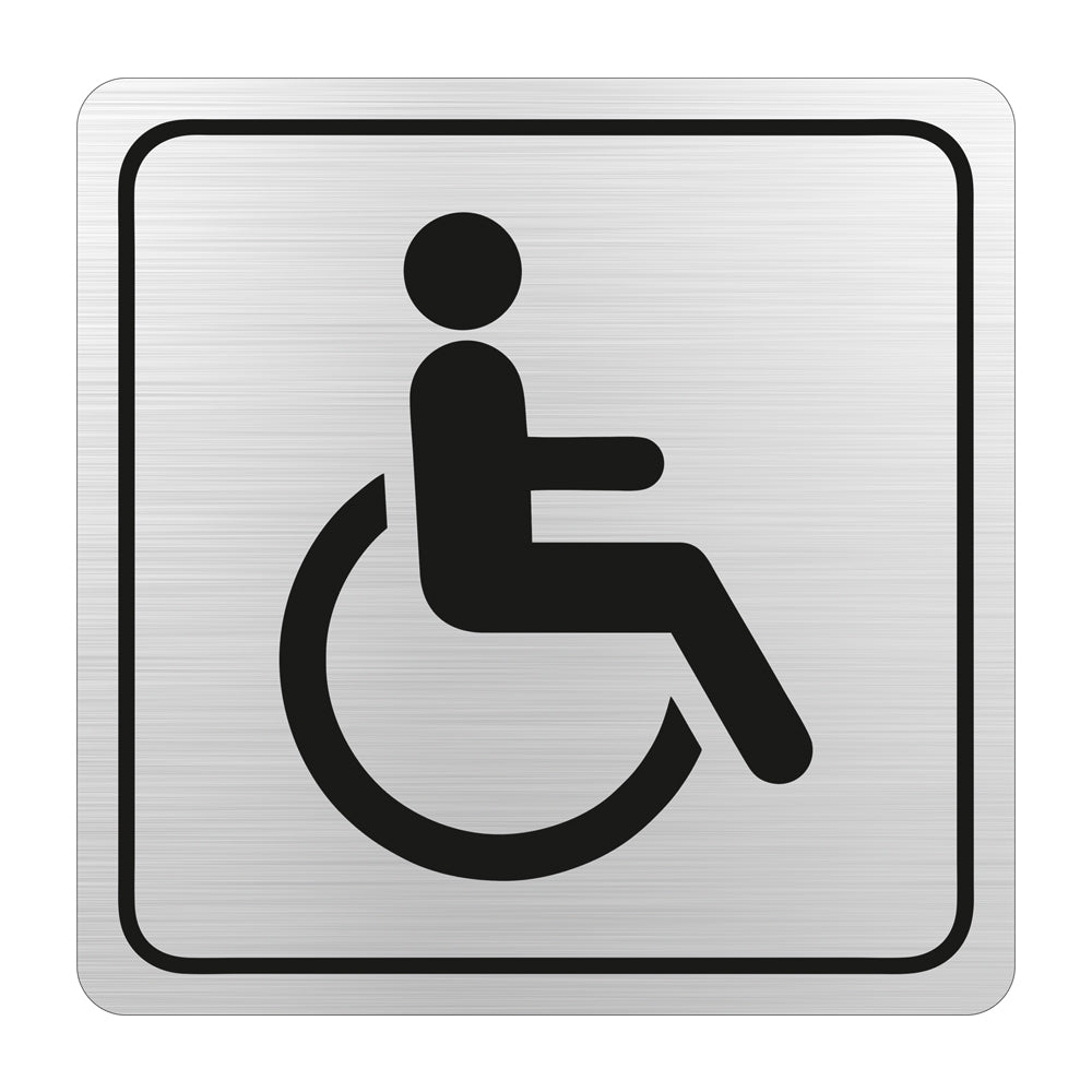 Black Printed on aluminium Disabled Toilet sign 150x150mm – The ...