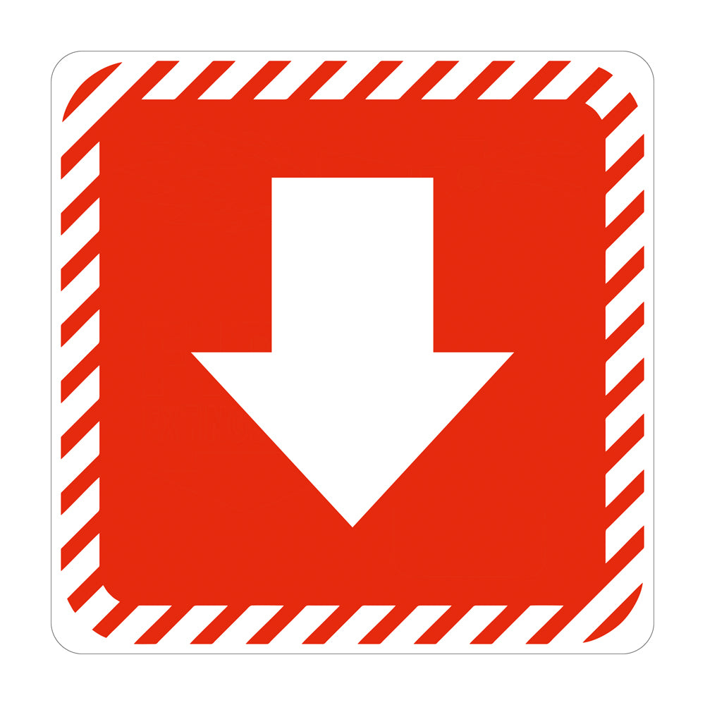 Red Arrow on white sign 150x150mm – The Whiteboard Shop