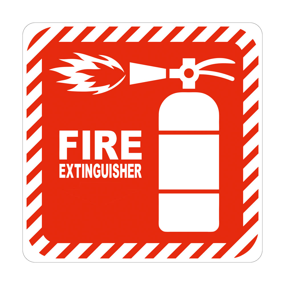 Red Fire Exinguisher sign 150x150mm – The Whiteboard Shop