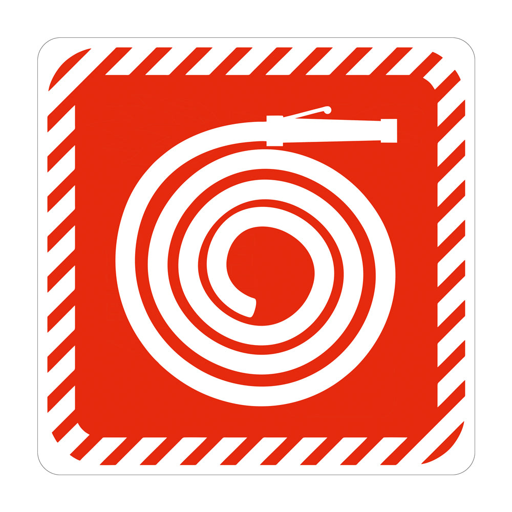 Red Fire Hose Reel sign 150x150mm – The Whiteboard Shop