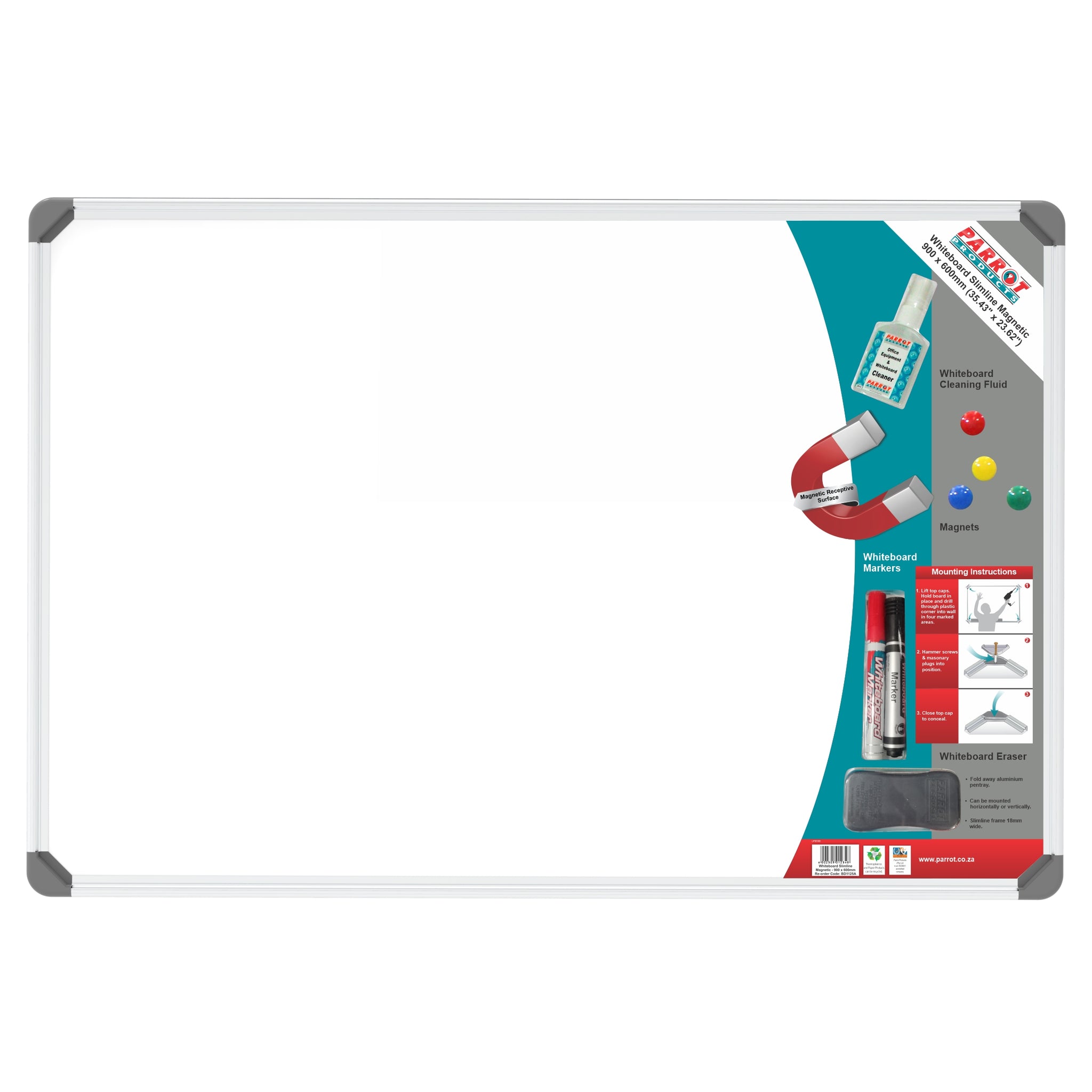 Whiteboard Slimline Magnetic 900x600mm Retail – The Whiteboard Shop