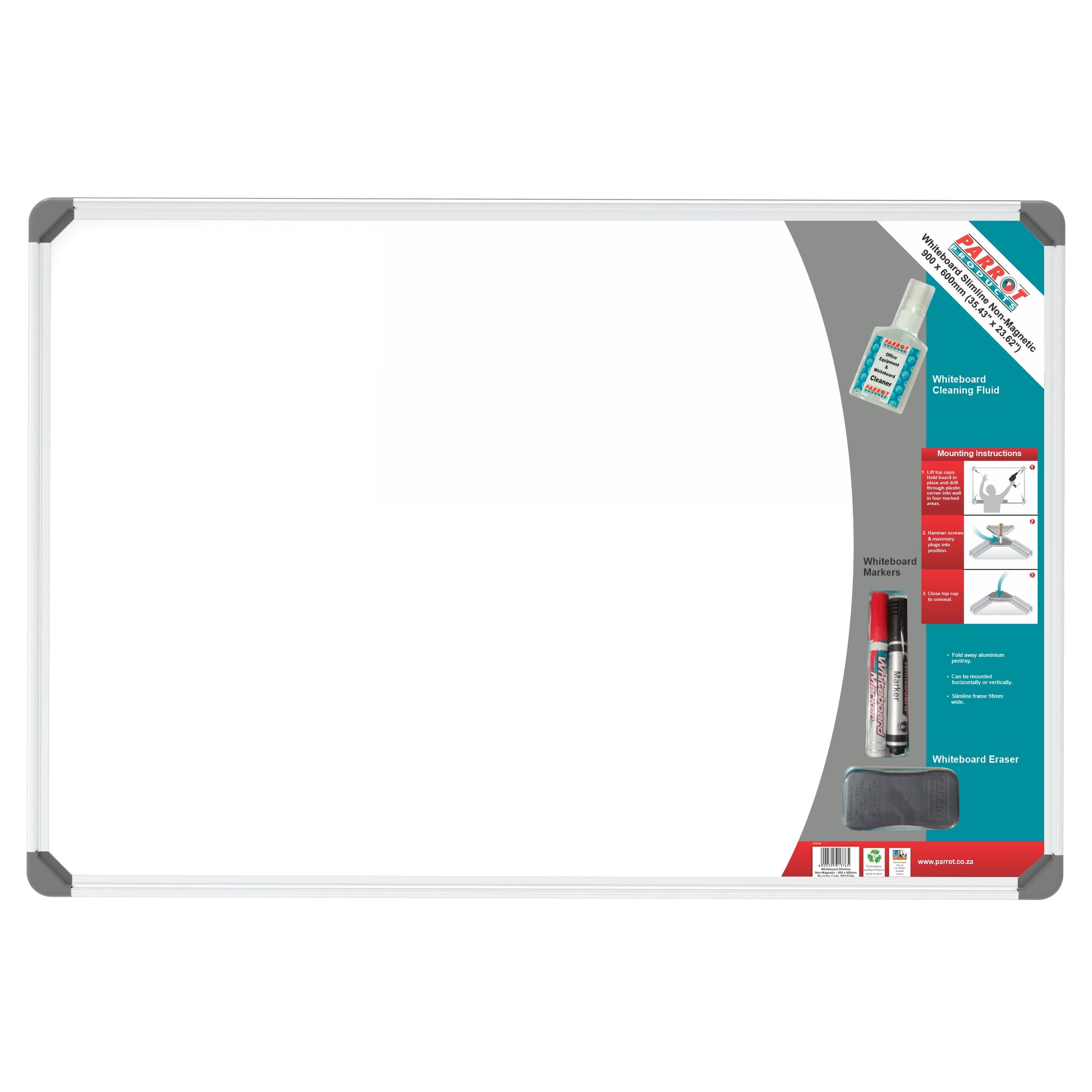 Whiteboard Slimline Non MagneB1905:B1940tic 900x600mm Retail – The ...
